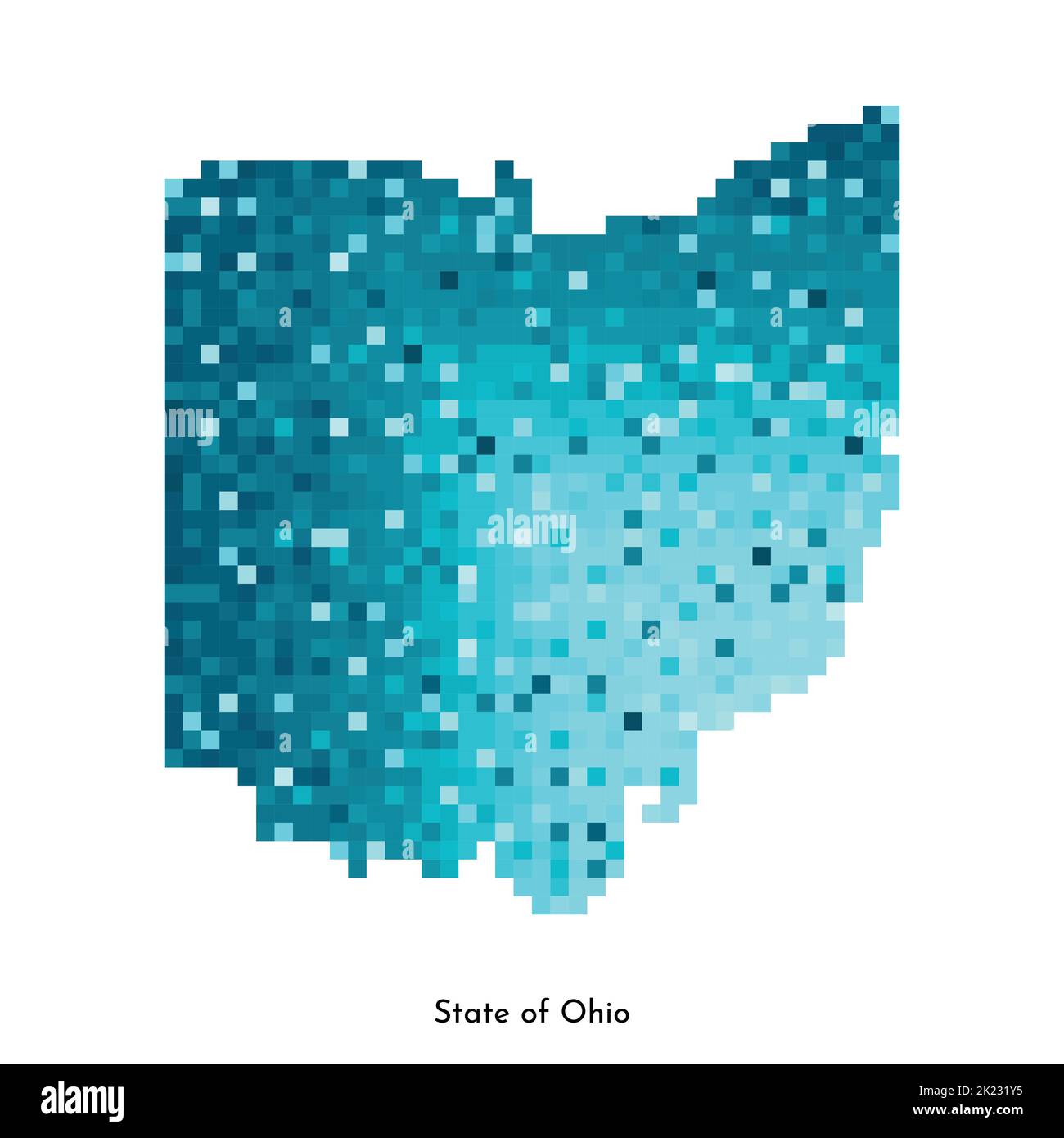 Vector isolated geometric illustration with icy blue area of USA ...