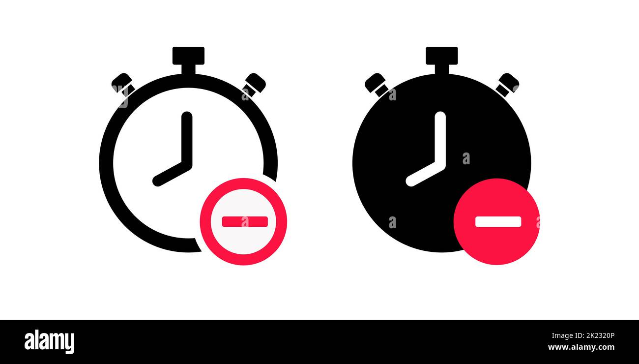 Extra and reduce time simple icon. Clipart image isolated on white background Stock Vector Image ...