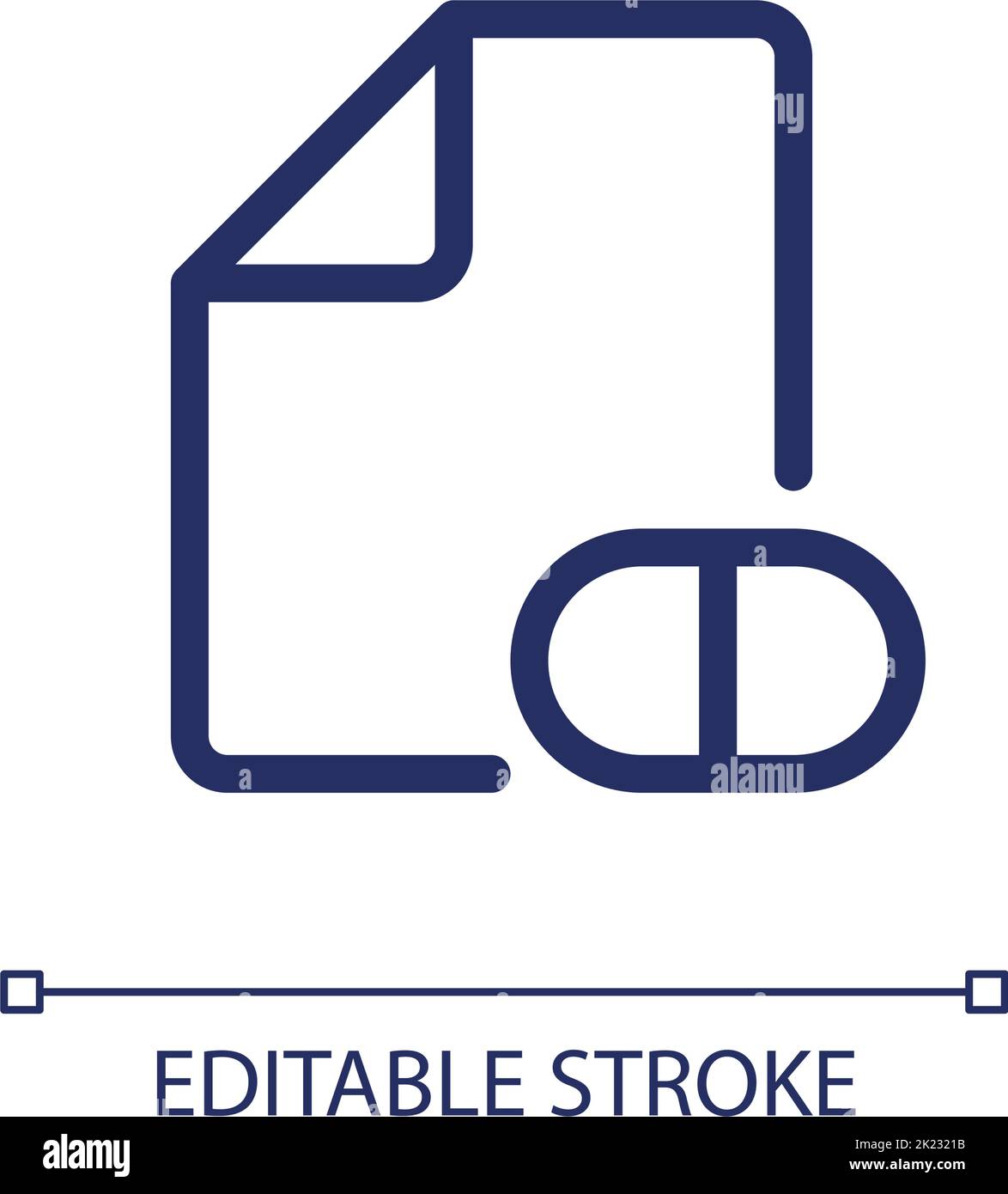 Electronic prescription pixel perfect linear ui icon Stock Vector Image ...