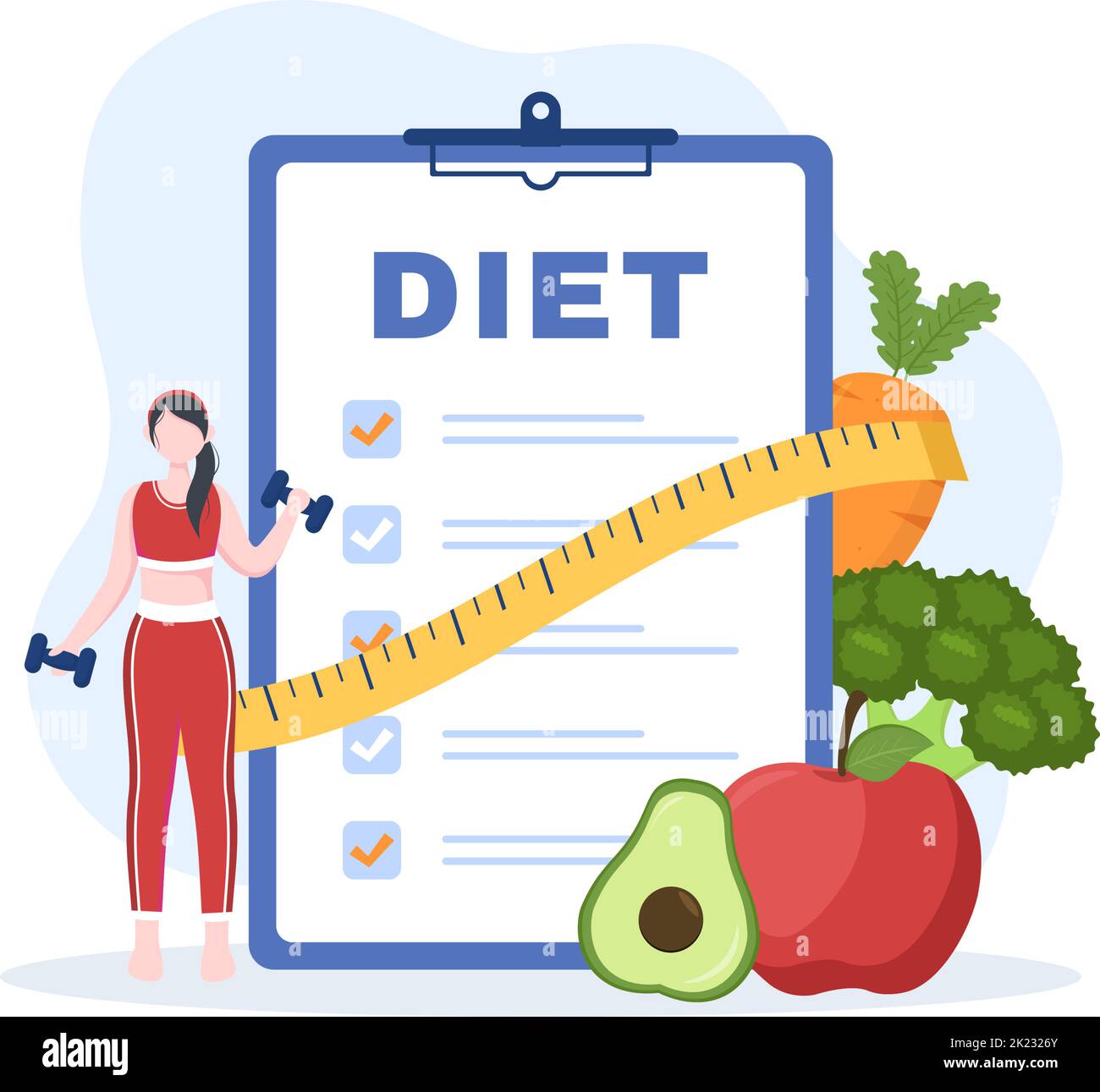 Weight Loss Template Hand Drawn Cartoon Flat Illustration of People ...