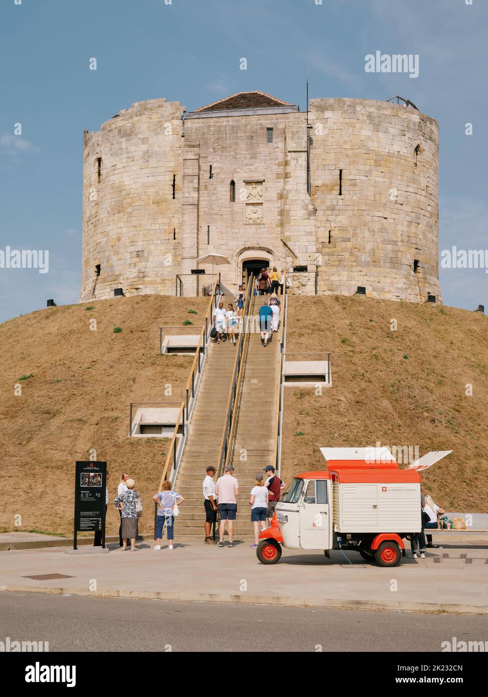 Summer tourists visiting the newly opened Clifford's Tower / York ...