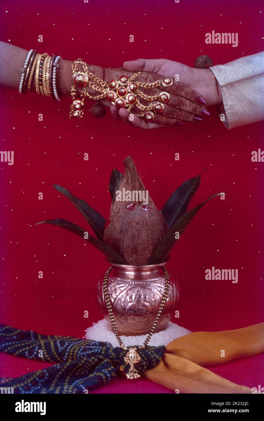 Union of Two Hands (Hastamelap), Hindu Wedding Stock Photo - Alamy