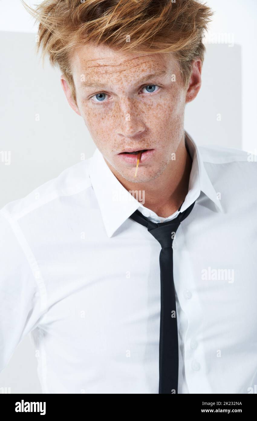 He plays by his own rules. A handsome young red-headed man wearing a ... He plays by his own rules. A handsome young red-headed man wearing a ...