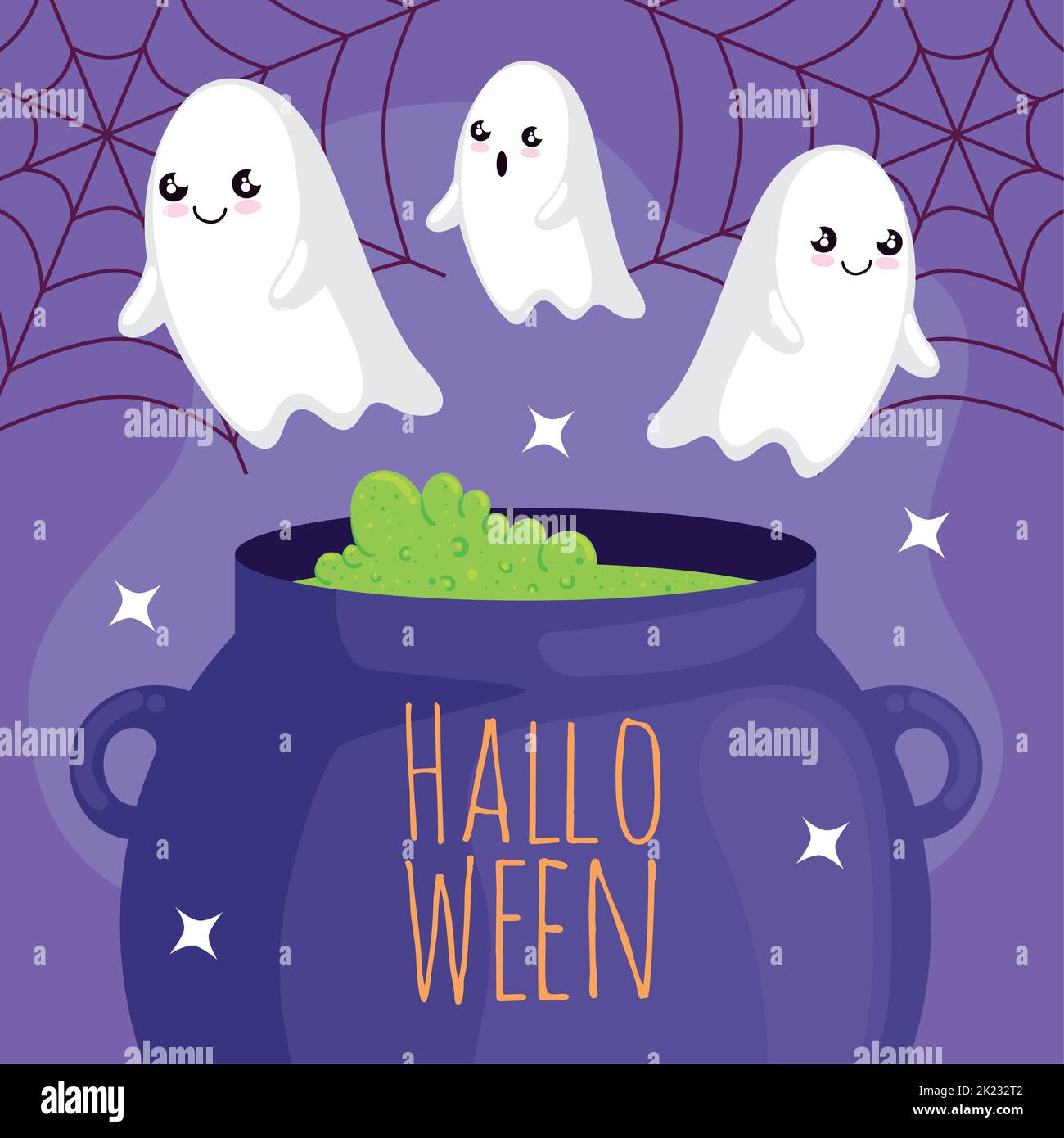 Ghosts cauldron happy halloween hi-res stock photography and images - Alamy