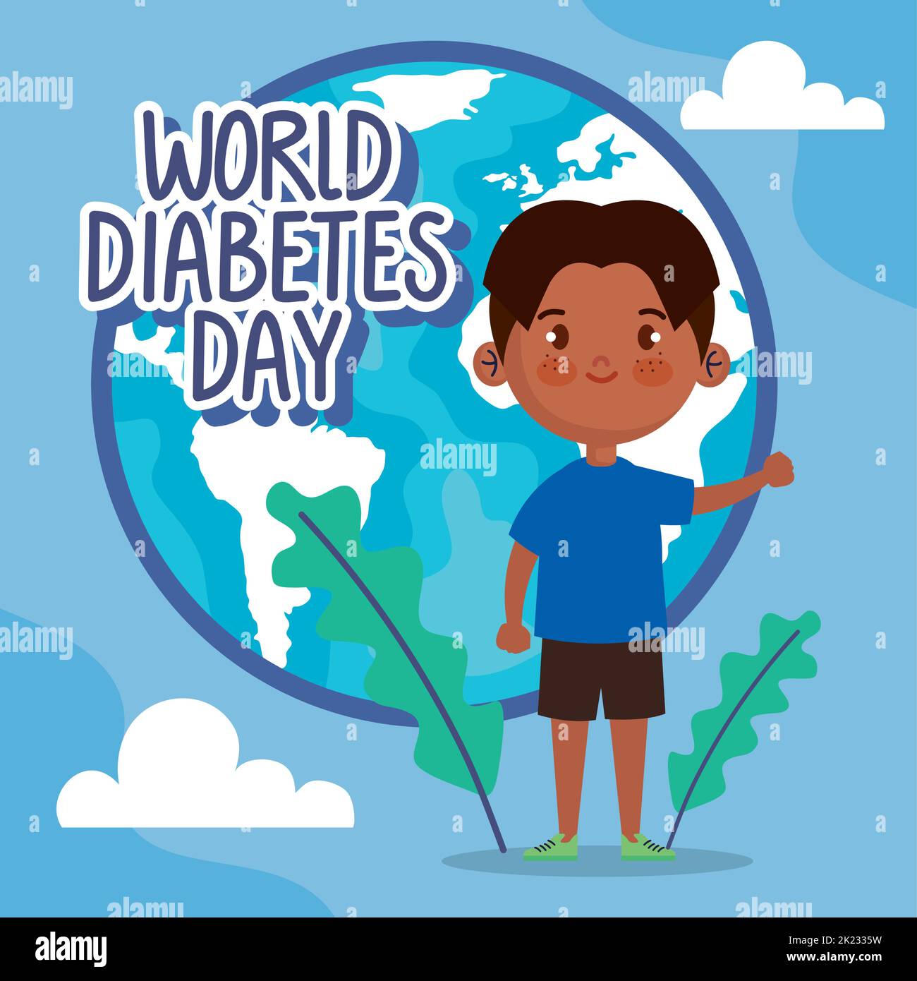 diabetes day lettering with boy Stock Vector Image & Art - Alamy