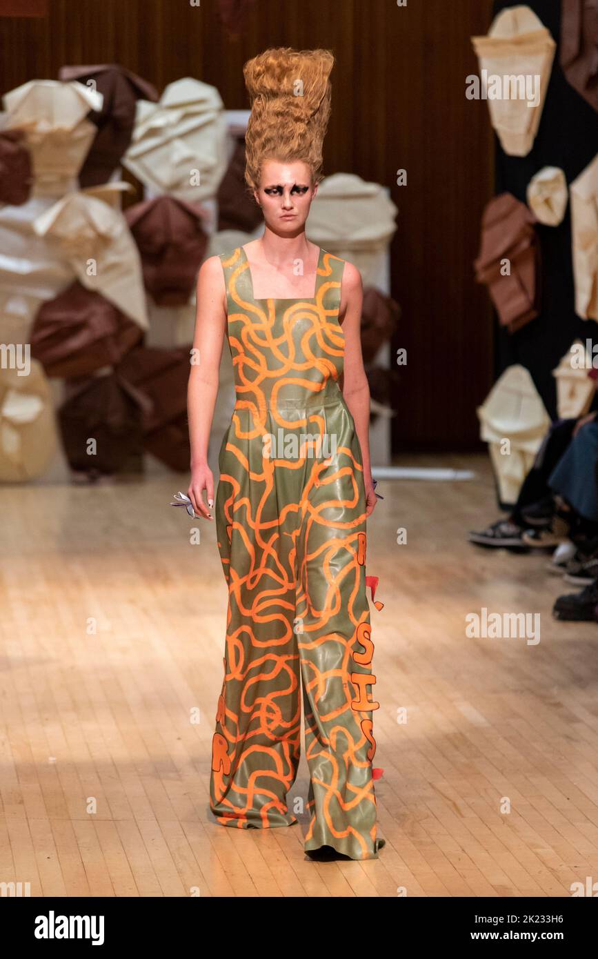 Model, modelling on catwalk for VIN+OMI 'Opinions' show for London ...