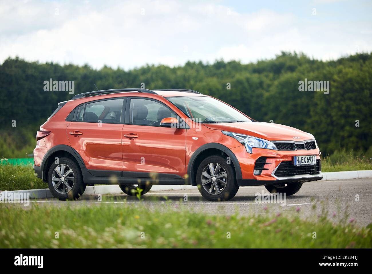 Berlin - July 2022: Kia Rio X 2021-2022 X-Line Burnt Orange parked in ...