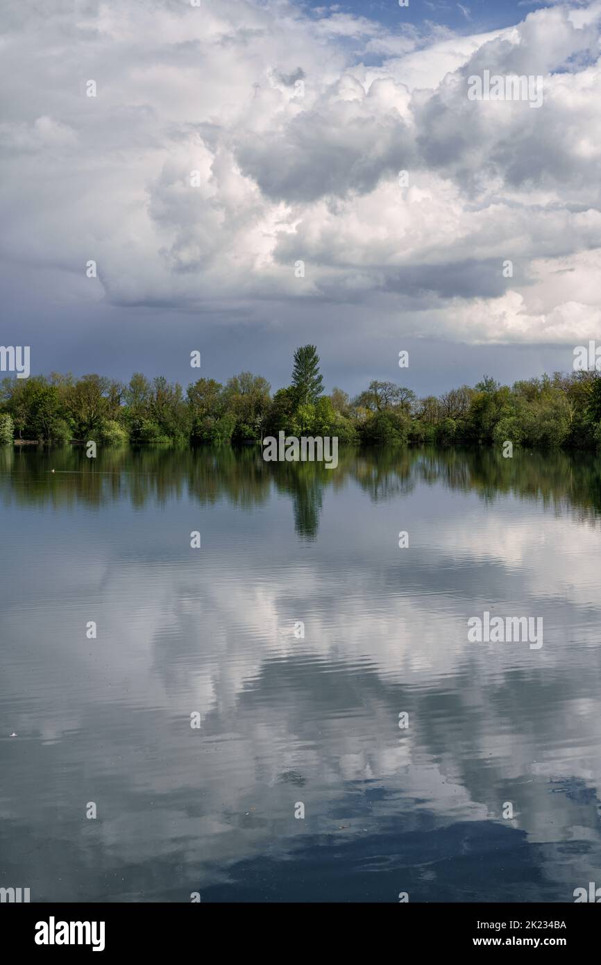 A view across the lake at the Neigh Bridge Country Park, one of the ...
