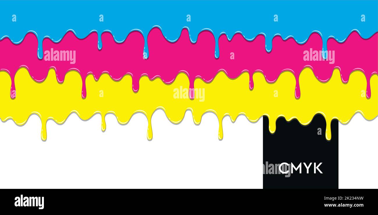 flowing color cyan magenta yellow cmyk print background Stock Vector ...