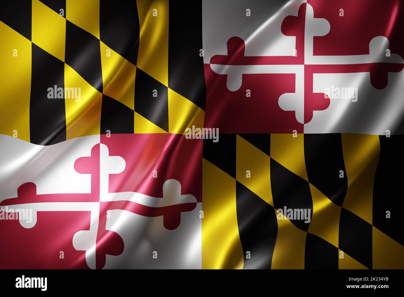 3d rendering of a detailed and textured Maryland USA State flag Stock ...