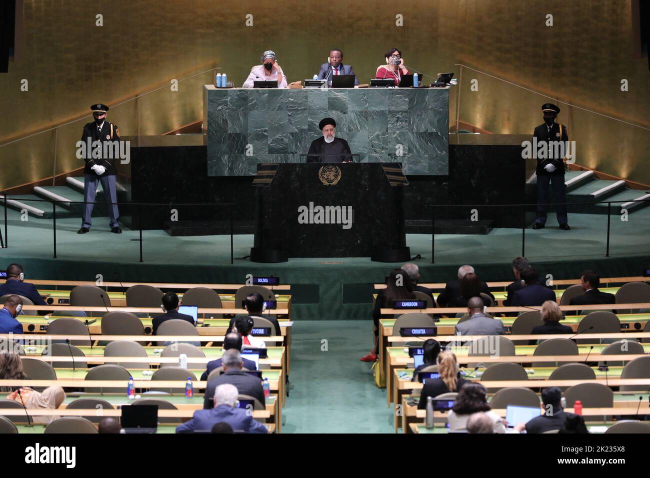 New York, New York, USA. 21st Sep, 2022. Iranian president EBRAHIM ...