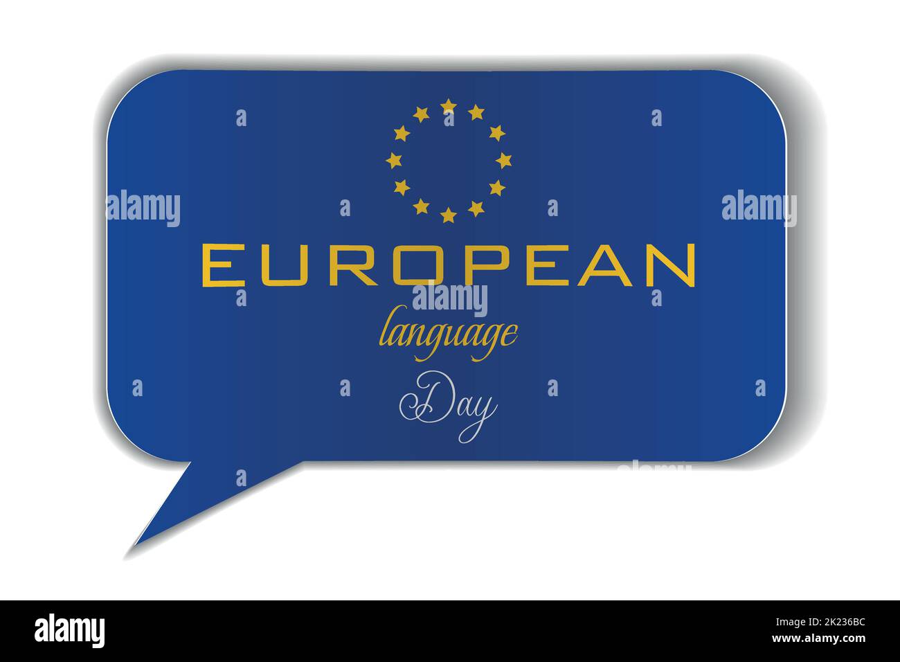 the flag of the European Union in the style of a paper postcard on a ...