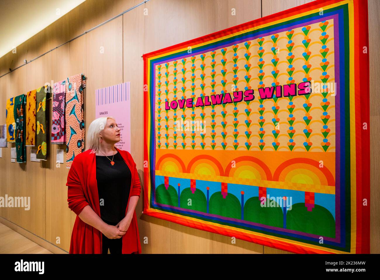 London, UK. 22nd Sep, 2022. Love always wins and other woven works ...