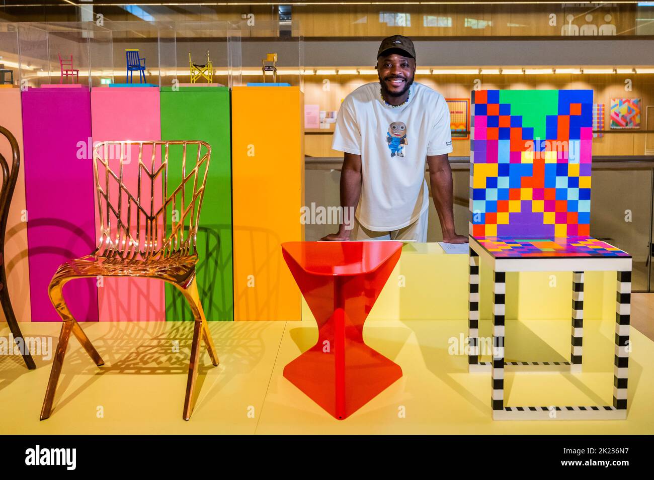 London, UK. 22nd Sep, 2022. Yinka Ilori in the zone dedicated to his ...