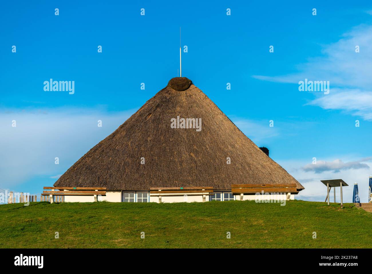 Partly flooded Hamburger Hallig, small islet in the North Sea ...
