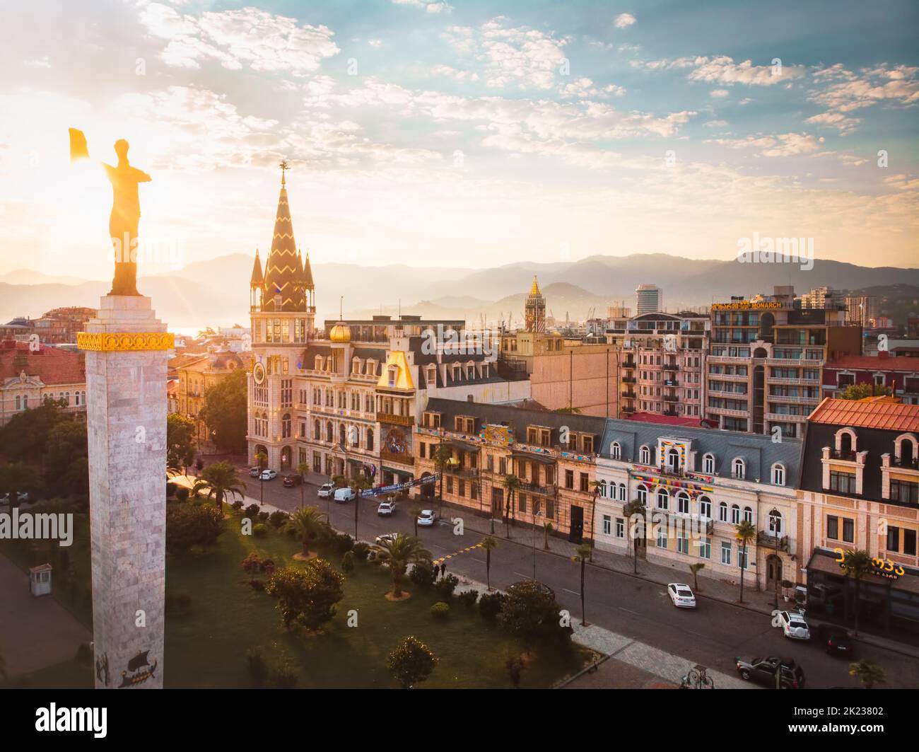Batumi, Georgia - 8th august, 2022: aerial scenic view popular tourist ...