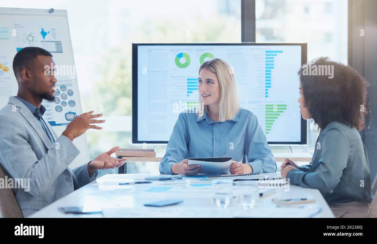 Creative SEO or web design team planning, presentation and strategy ...