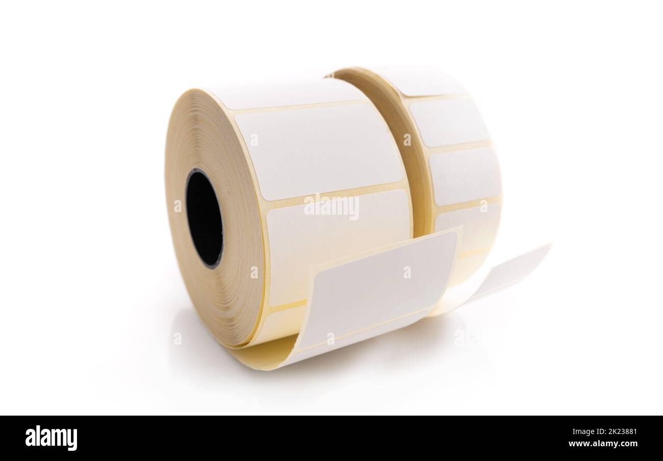 Roll with barcode stickers Stock Photo - Alamy