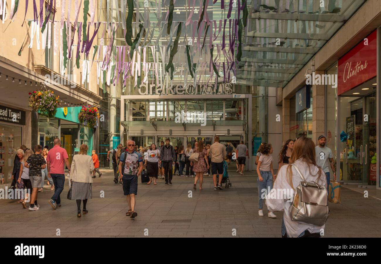Plymouth, Devon, England, UK. 2022. The Drake Circus building a popular ...