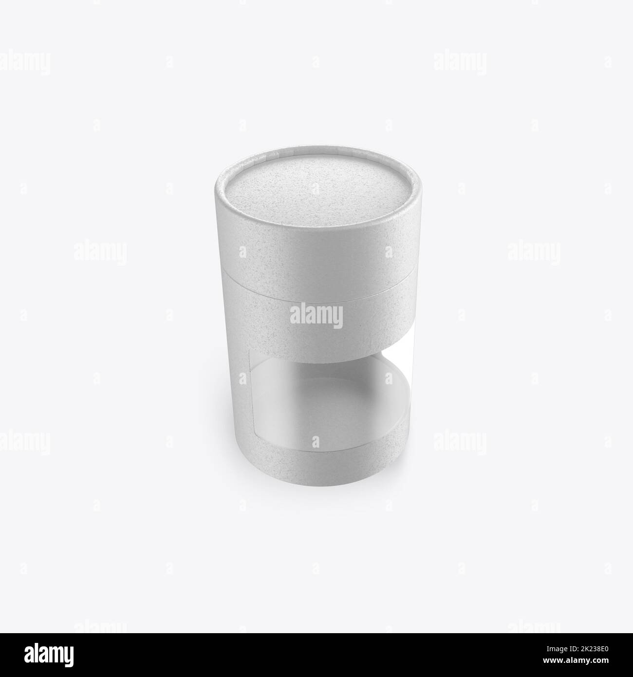 Paper Tube with Plastic Window Mockup. 3D render Stock Photo - Alamy