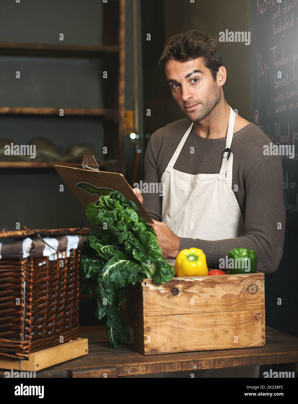 Ive got everything I need to cook up a storm. A young man with a ...