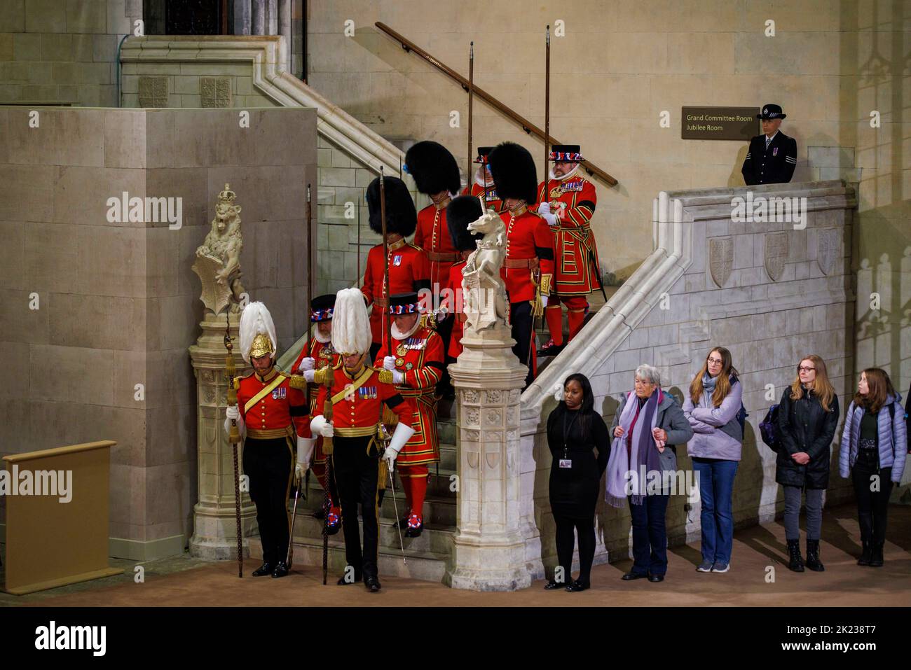 Changing of the guard takes place as Members of the public who have ...