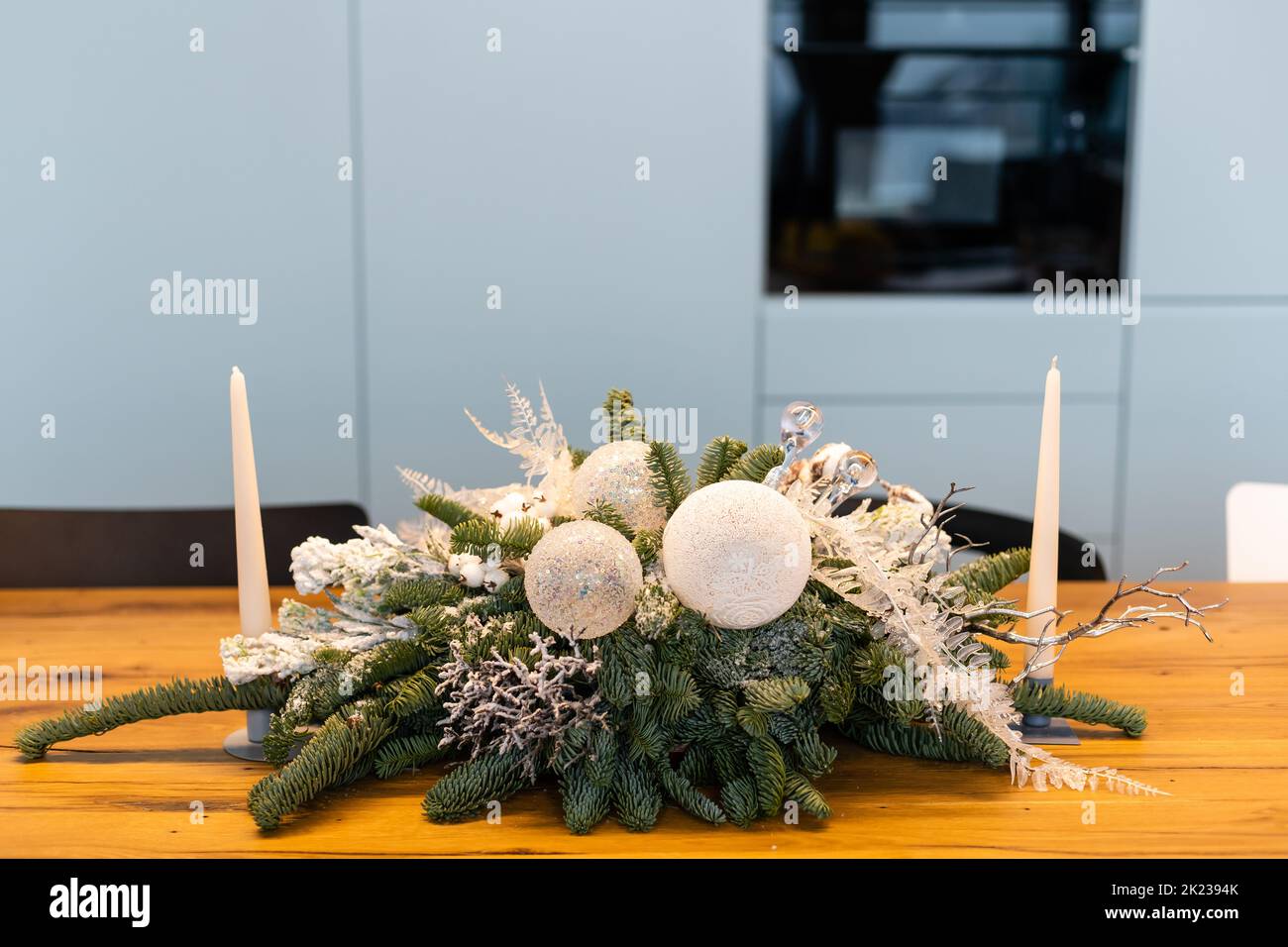 Making simple stylish christmas wreath with cedar branches, holiday ...