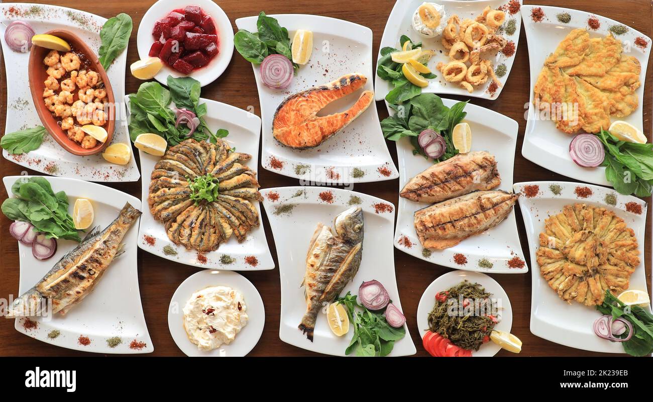 different kinds of cooked fish; grilled, poached, pan-broiled, bake ...