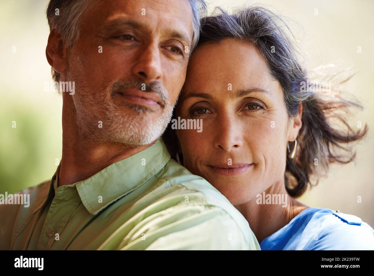 We were meant to be. A cropped shot of an affectionate couple embracing ...