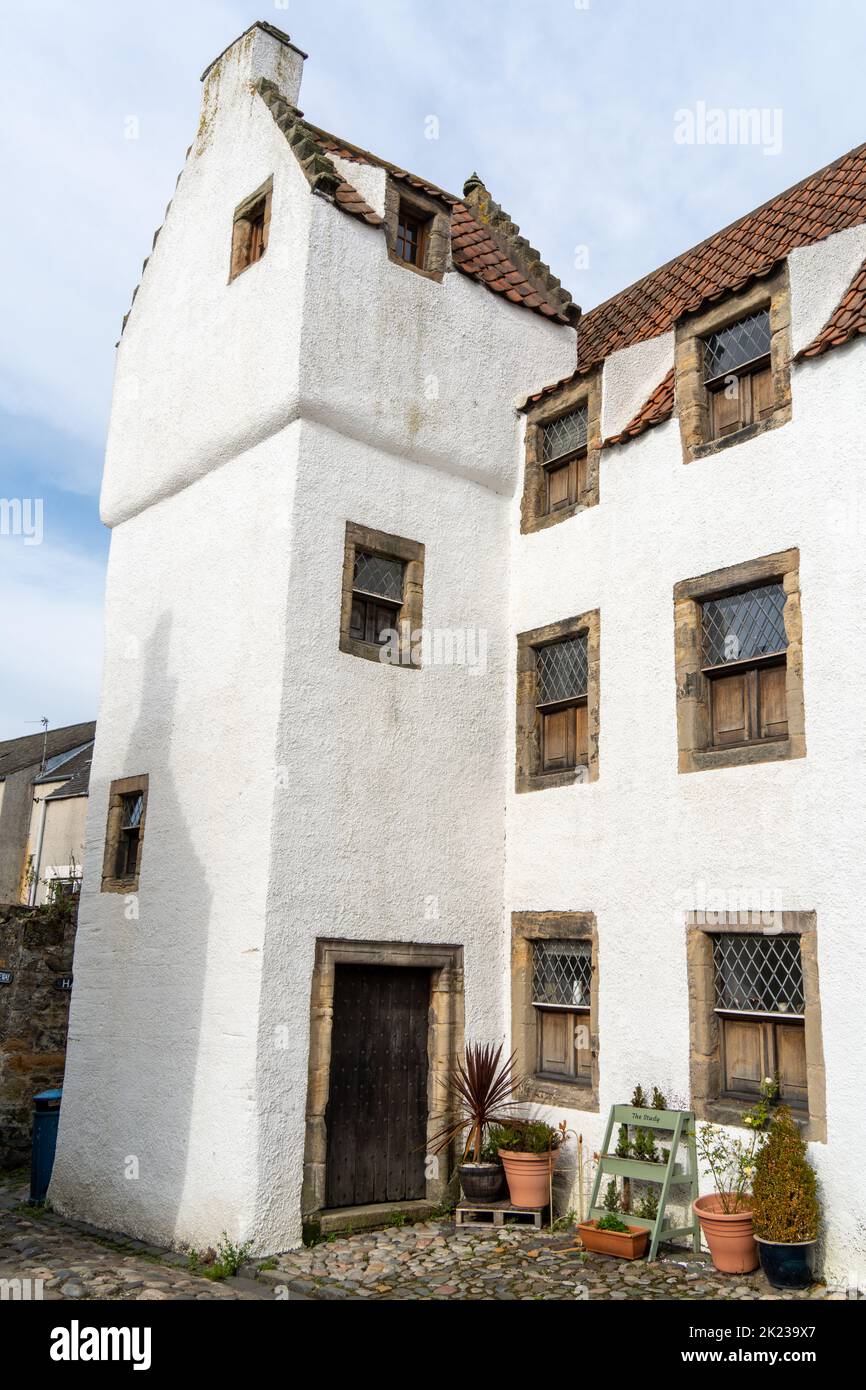 Quaint house in the picturesque village of Culross, Scotland, UK. The ...