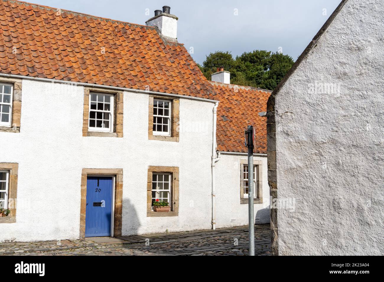 Quaint house in the picturesque village of Culross, Scotland, UK. The ...