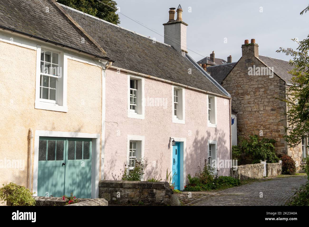 Quaint house in the picturesque village of Culross, Scotland, UK. The ...