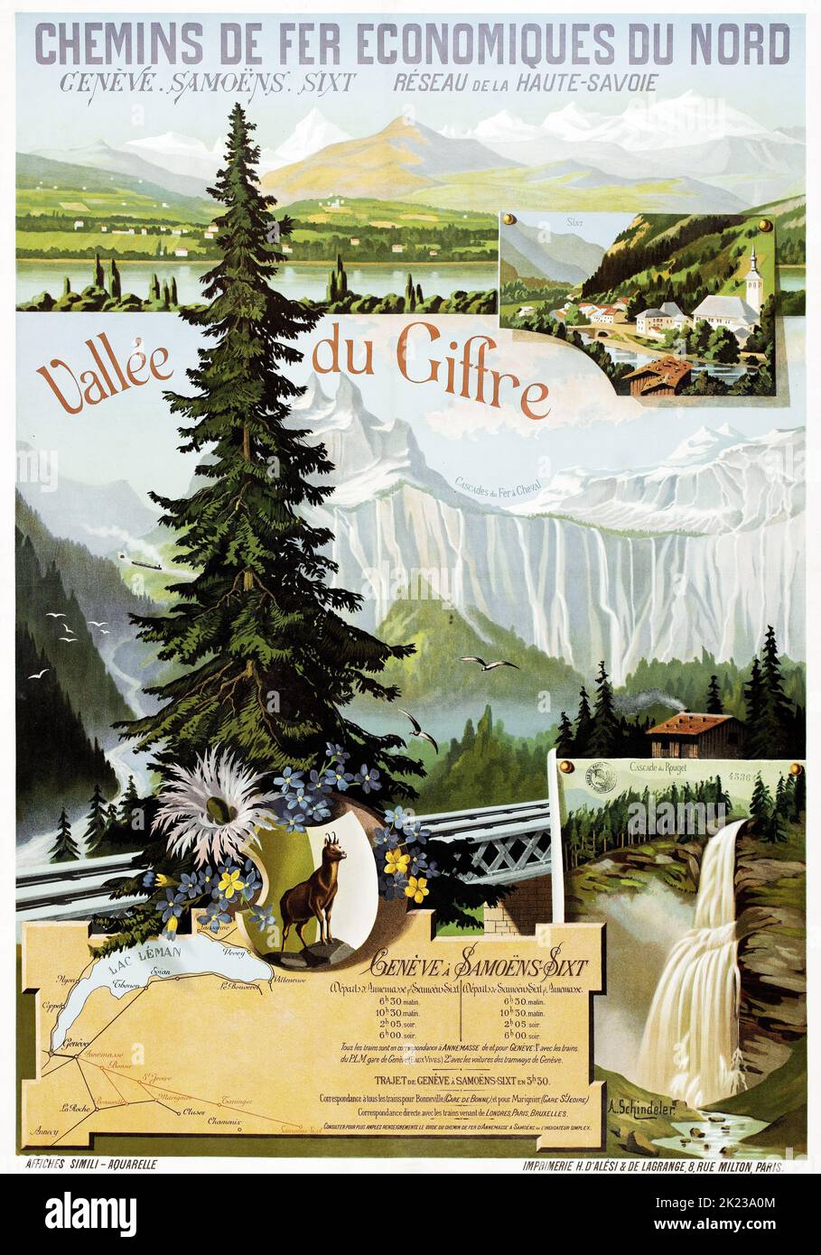 FREDERIC HUGO D'ALESI (1849-1906) Travel poster Vallee du Giffre ...