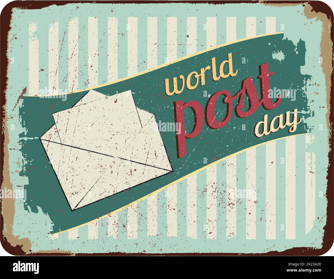 Vintage postbox card Stock Vector Images - Alamy