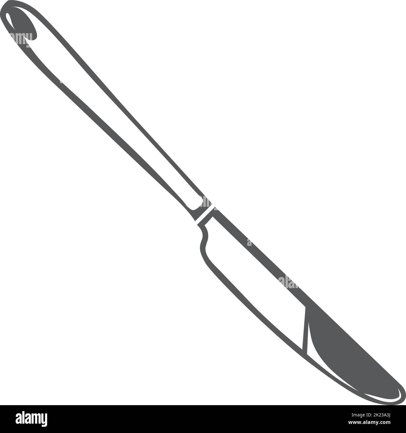 Table knife black icon. Dinner cutlery symbol Stock Vector Image & Art ...