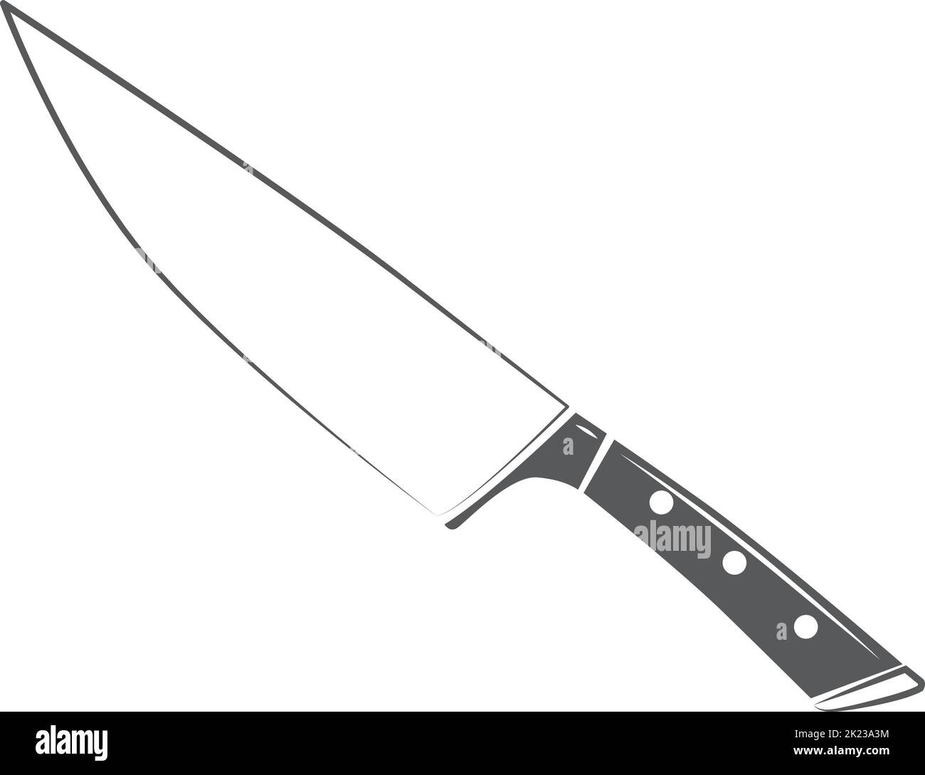Kitchen knife black icon. Chopping blade symbol Stock Vector Image ...