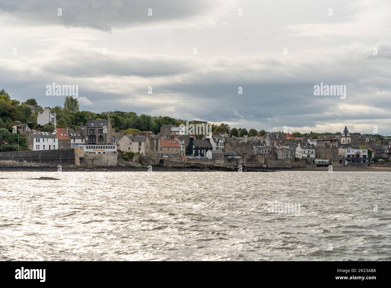 A view of the town of South Queensferry, Scotland, UK from the Forth of ...