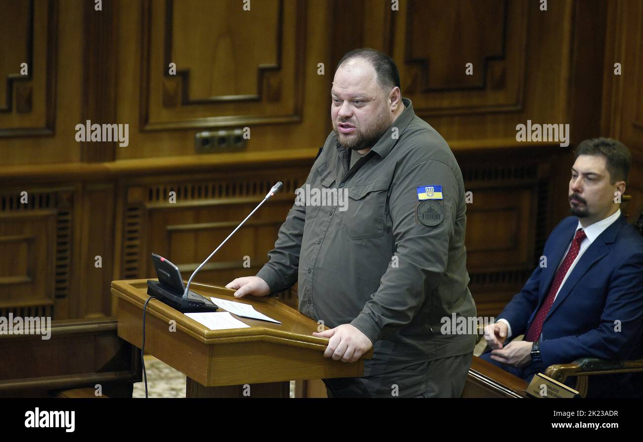 KYIV, UKRAINE - SEPTEMBER 21, 2022 - Speaker of the Verkhovna Rada of ...