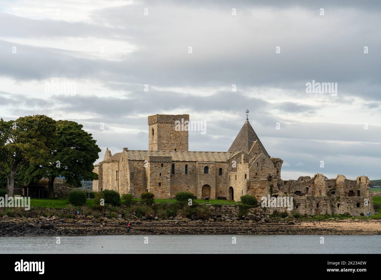 Inchcolm Abbey on Burntisland, in the Firth of Forth near Edinburgh ...