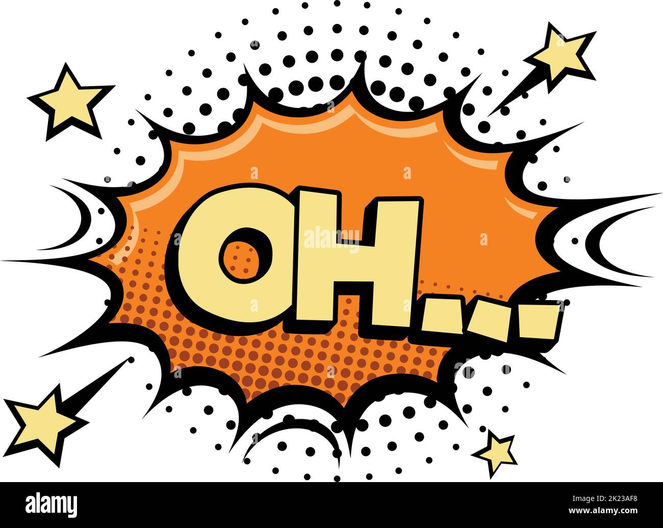 Oh sound frame in comic pop art style with halftone shadow Stock Vector ...