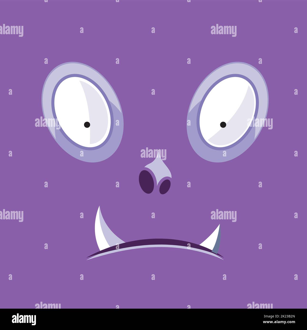 Purple monster face icon. Funny shocked emoji Stock Vector Image & Art ...