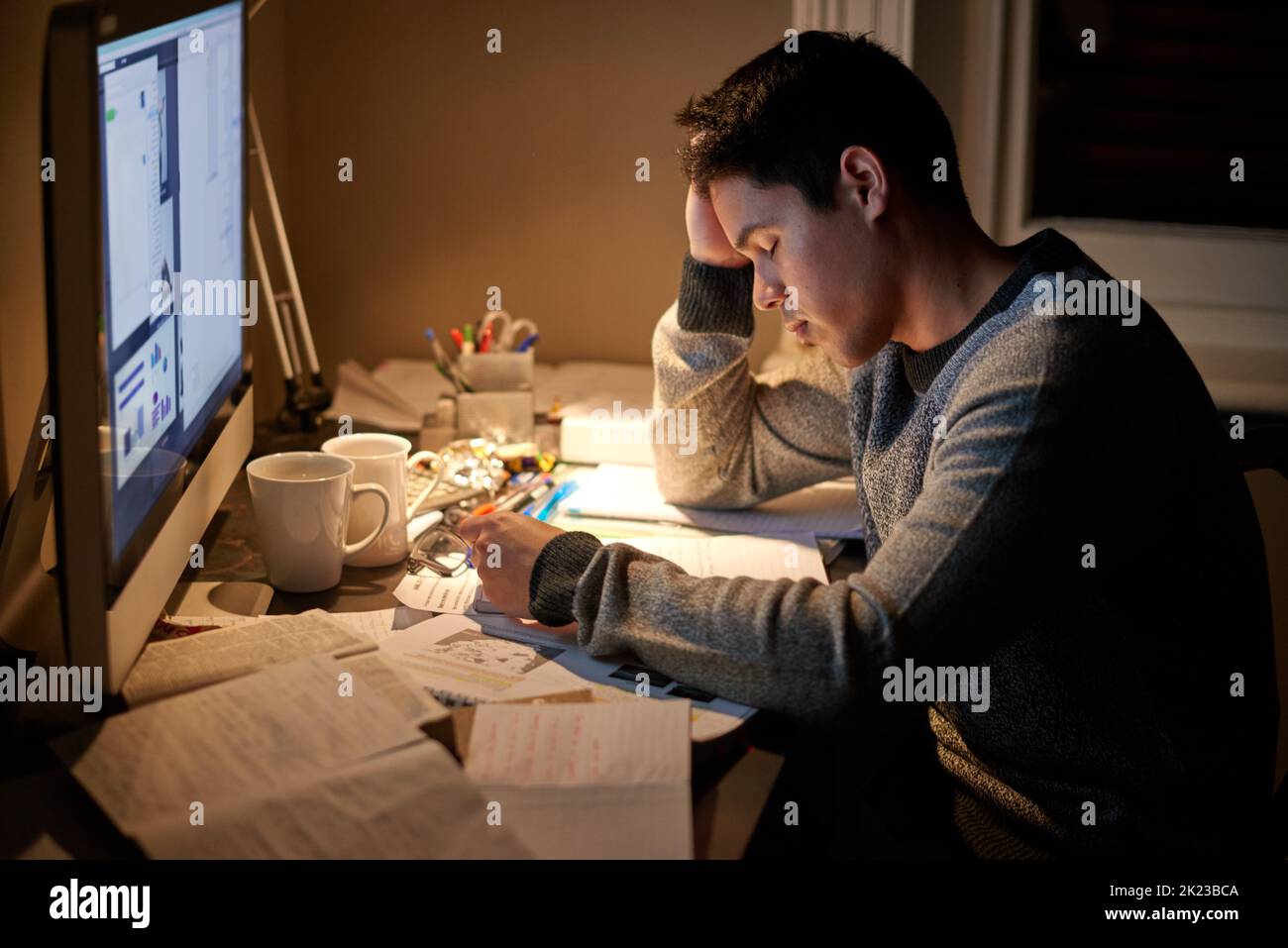 It might not be easy but itll be worth it. a young student studying ...