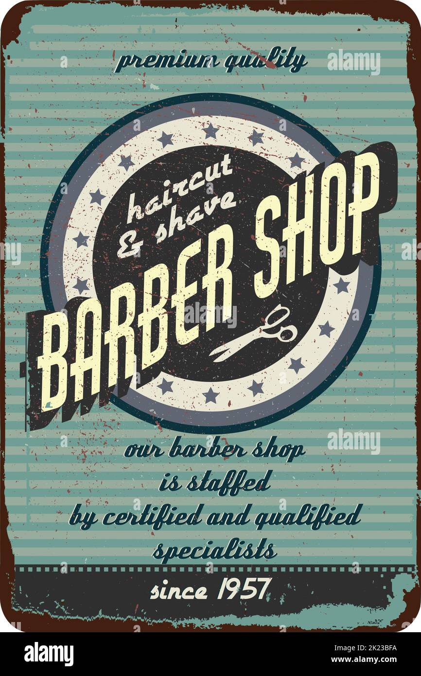 vintage grunge retro barbershop sign Stock Vector Image & Art - Alamy