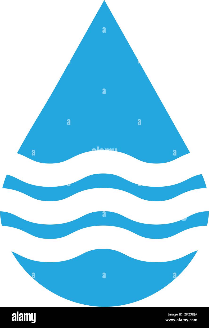 Water drop logo. Ocean waves in blue shape Stock Vector Image & Art - Alamy