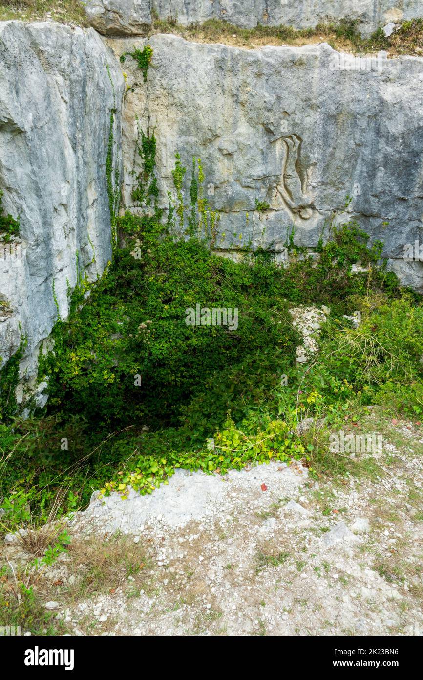 Still Falling, Antony Gormley,Tout Quarry Sculpture Park Stock Photo ...