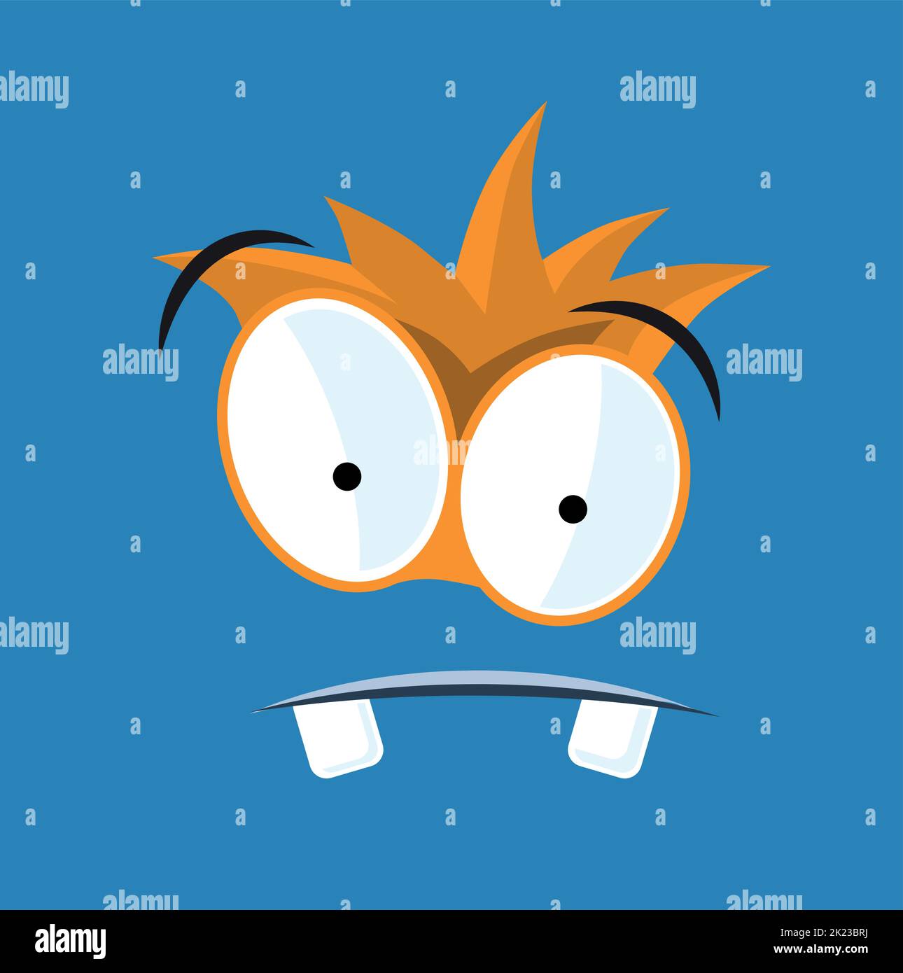 Scary monster portrait. Square funny emotion avatar Stock Vector Image ...