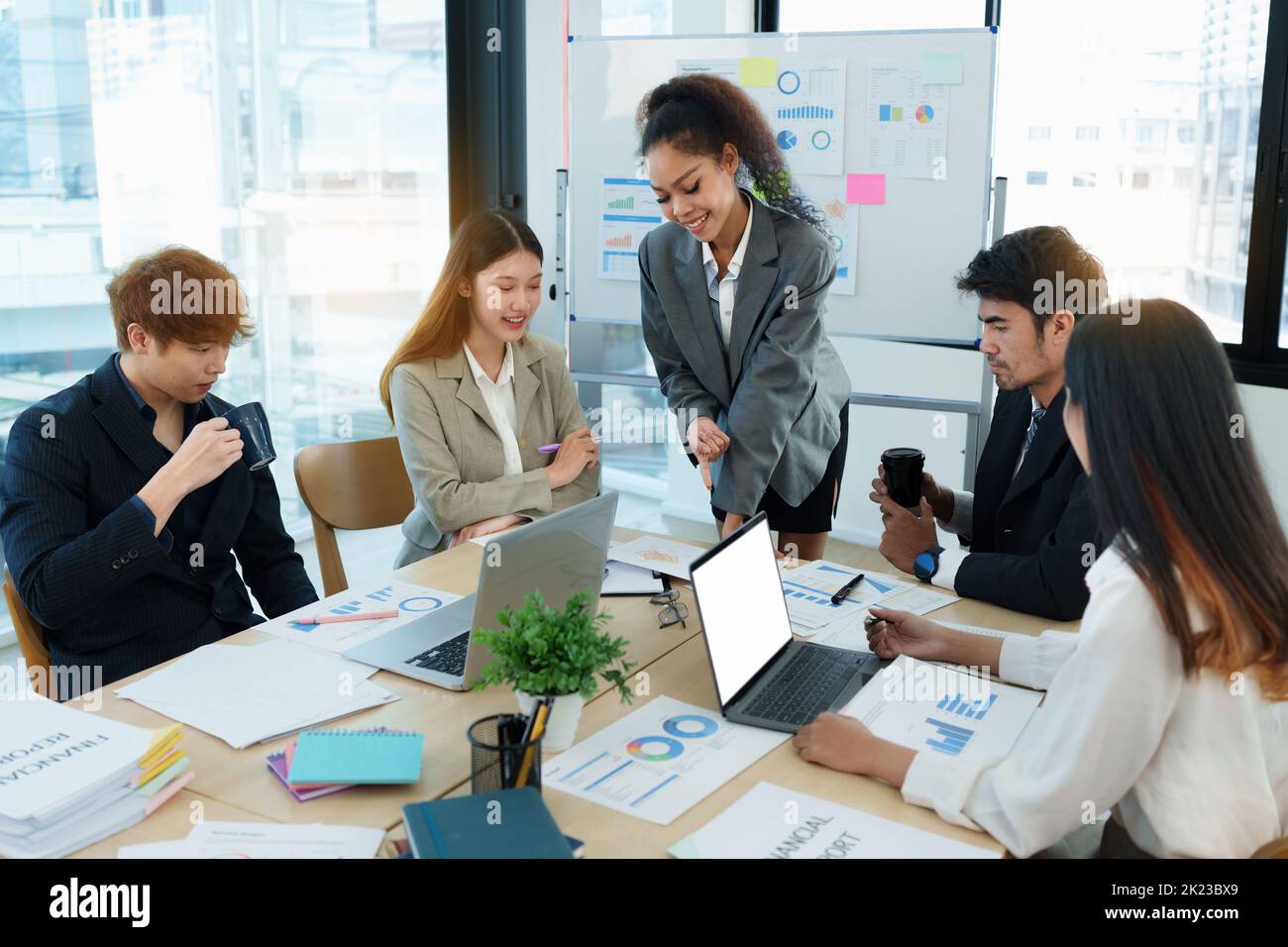 Multicultural Business people meeting at board room to brainstorming ...