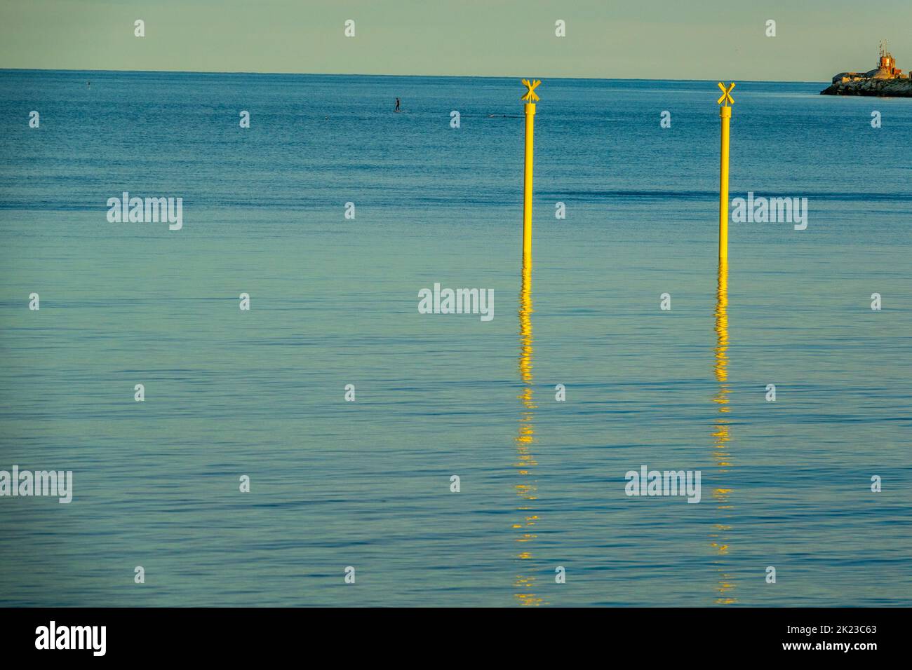 Cefas, Marker post, water inlet Stock Photo - Alamy