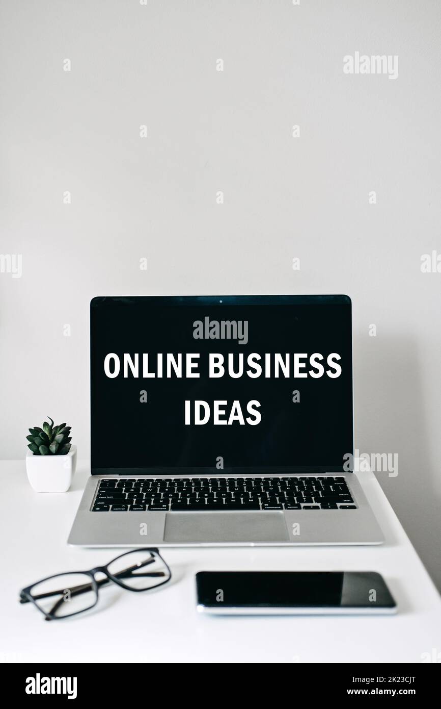 Online business ideas. Starting Small Business Online. Modern workspace ...