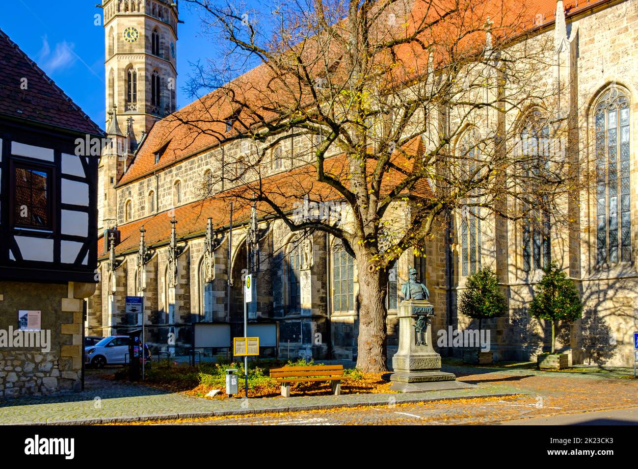 St. Amandus Collegiate Church, a Gothic edifice, and Bismarck Monument ...